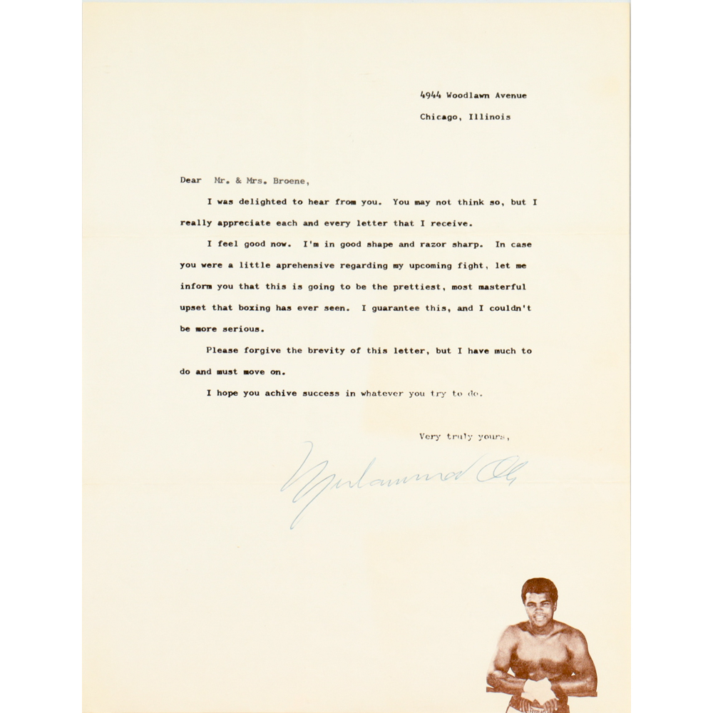 Muhammad Ali Signed 1974 Typed Letter (JSA) | Pristine Auction