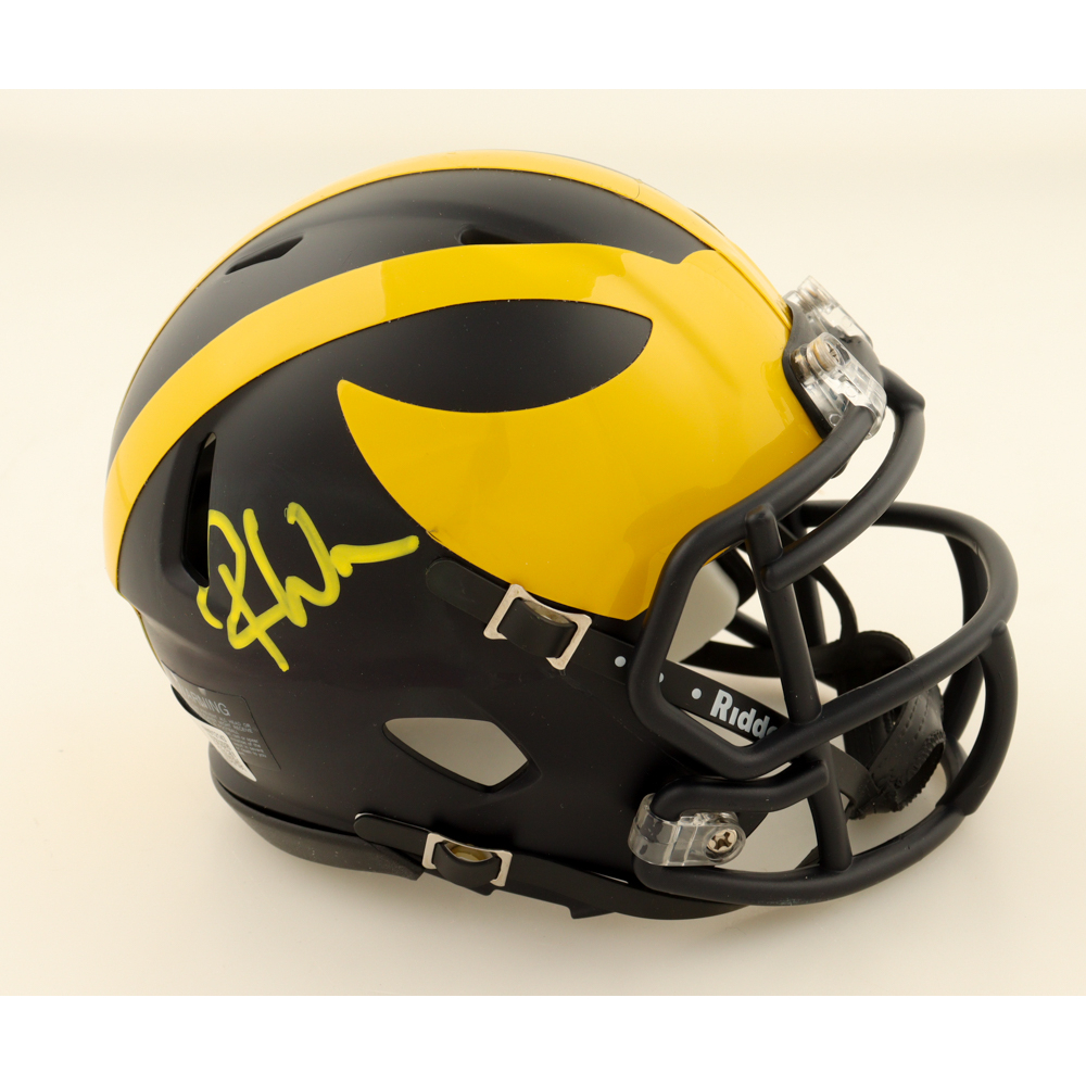 Roman Wilson Signed Michigan Wolverines Speed Mini Helmet (Beckett ...