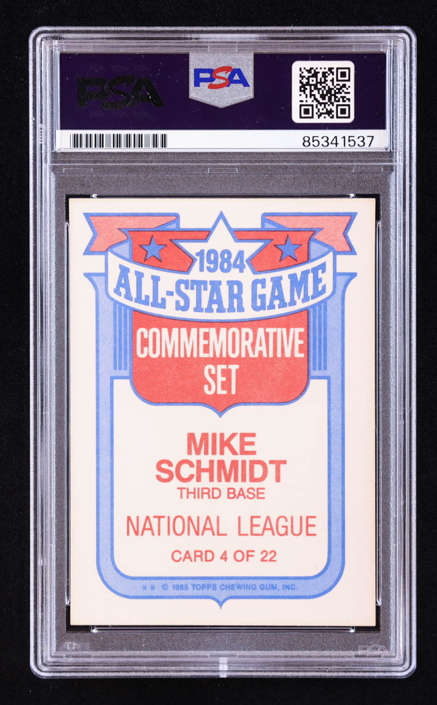 Mike Schmidt Signed 1985 Topps #4 AS (PSA) | Pristine Auction