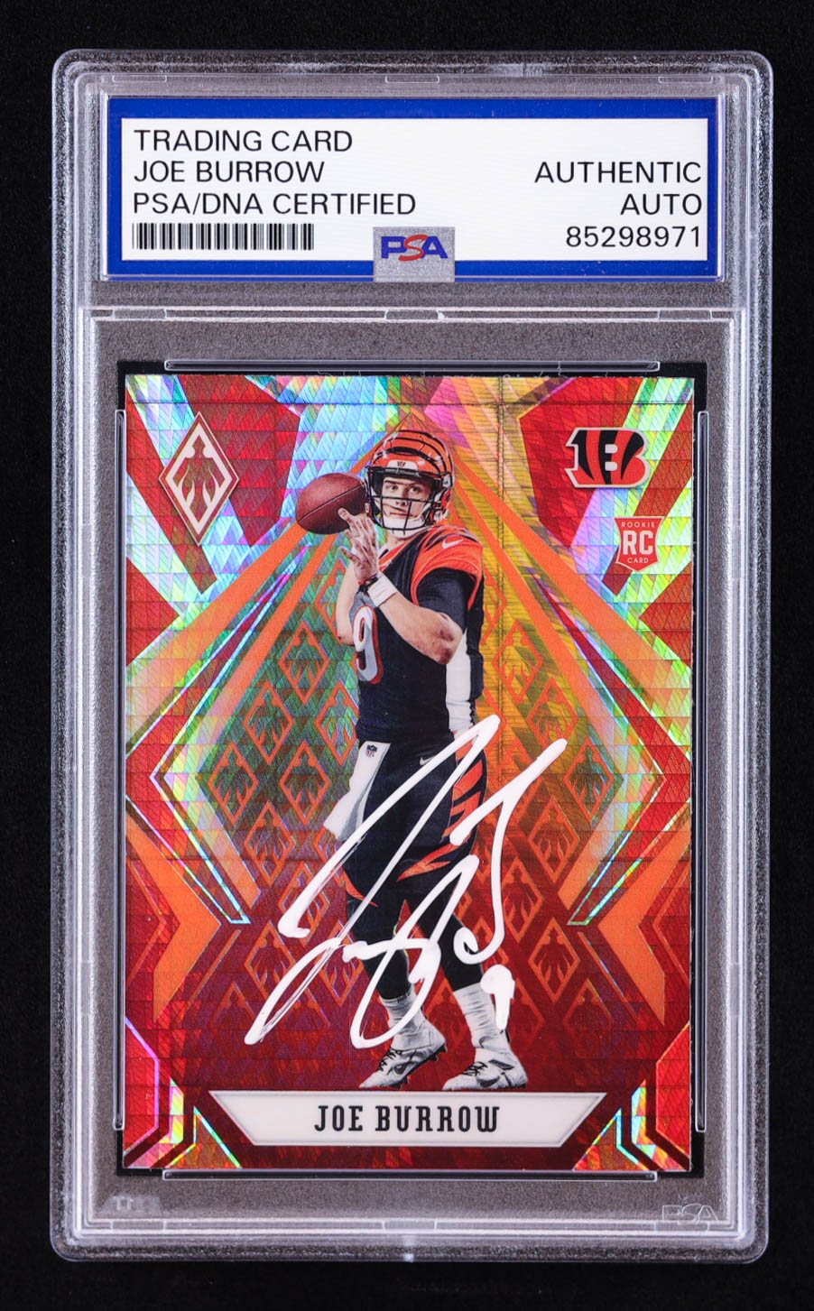 Joe Burrow Signed 2020 Panini Phoenix Fire Burst #101 RC (PSA ...