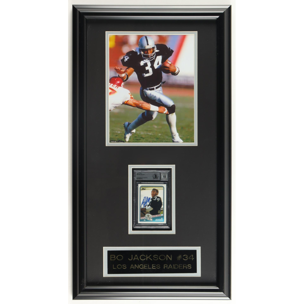 Bo Jackson Signed 1988 Topps #327 Custom Framed Trading Card Display ...