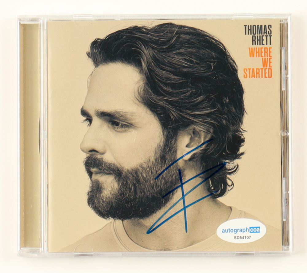 Thomas Rhett Signed "Where We Started" CD Album Cover With Shirt (ACOA ...