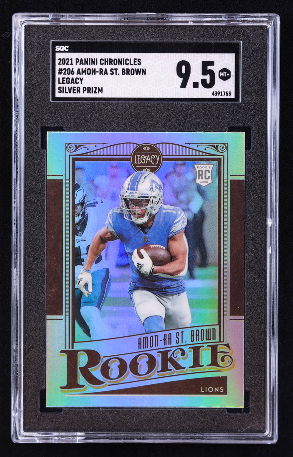 Amon-Ra St. Brown 2021 Panini Chronicles Legacy Update Rookies Silver #206 RC (SGC 9.5 ...
