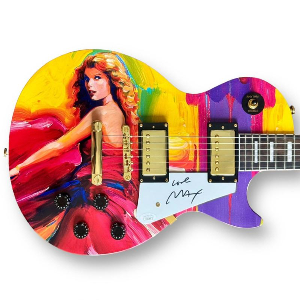 Peter Max Signed "Taylor Swift" Custom Les Paul Style Guitar (JSA ...