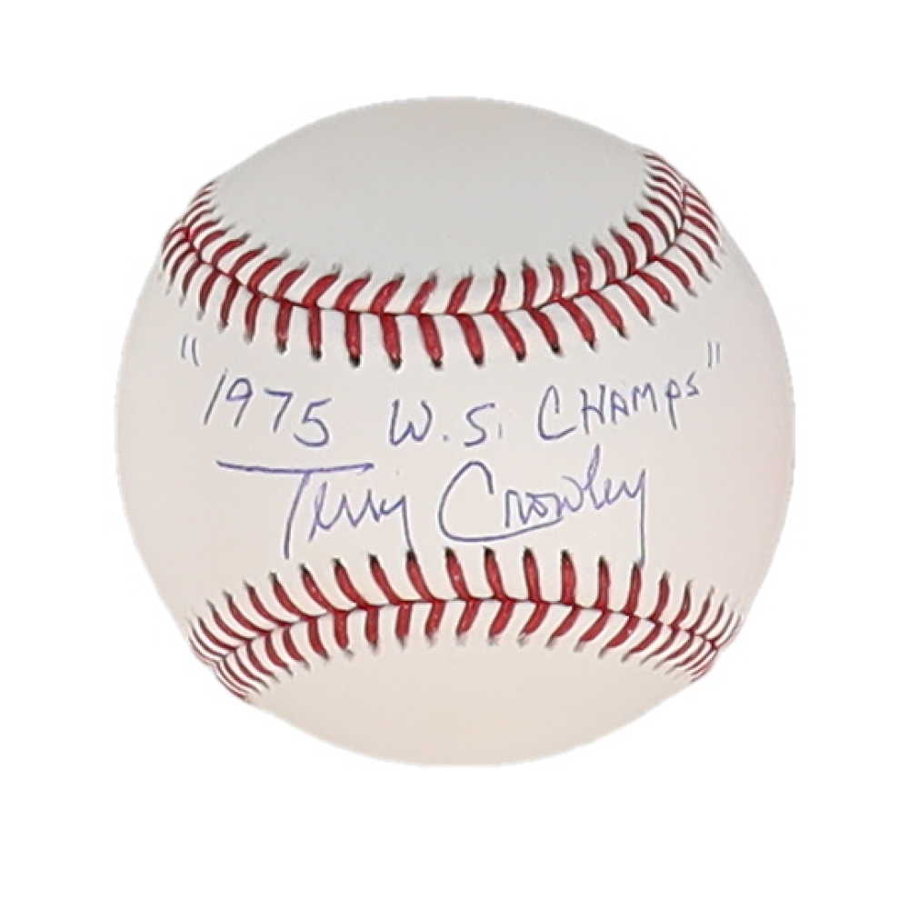 Terry Crowley Signed OML Baseball Inscribed "1975 W.S. Champs" (Beckett ...