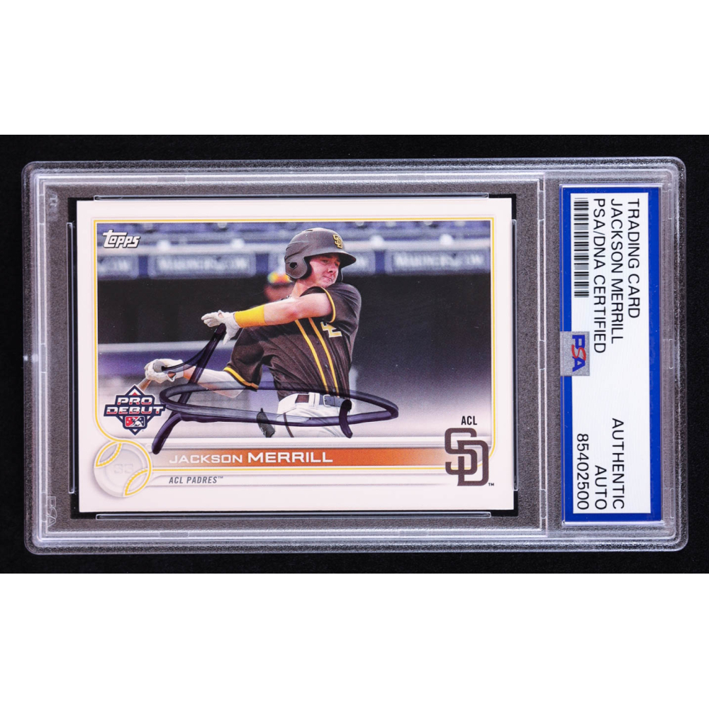 Jackson Merrill Signed 2022 Topps Pro Debut #PD103 RC (PSA) | Pristine ...