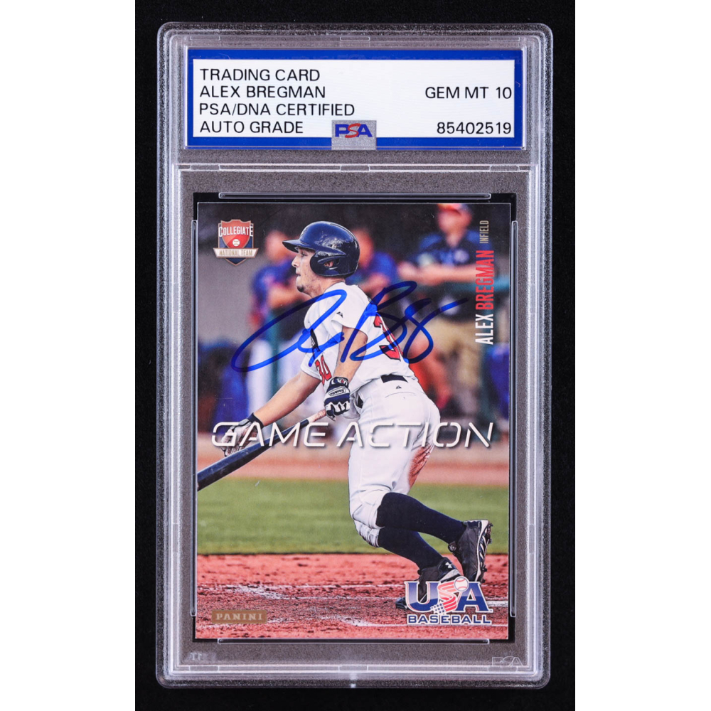 Alex Bregman Signed 2014 USA Baseball Game Action #7 RC (PSA | Auto 10 ...
