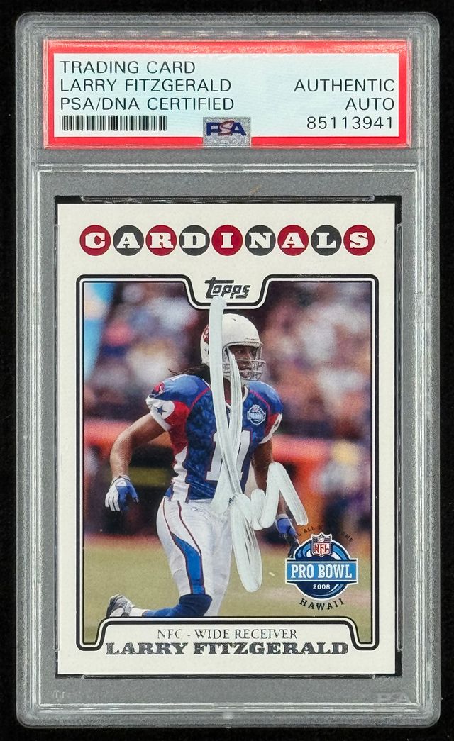 Larry Fitzgerald Signed 2008 Topps #301 PB (PSA) | Pristine Auction