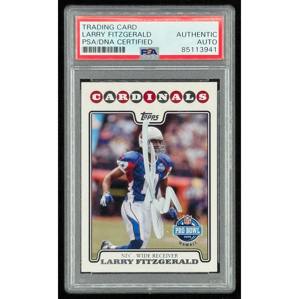 Larry Fitzgerald Signed 2008 Topps #301 PB (PSA) | Pristine Auction