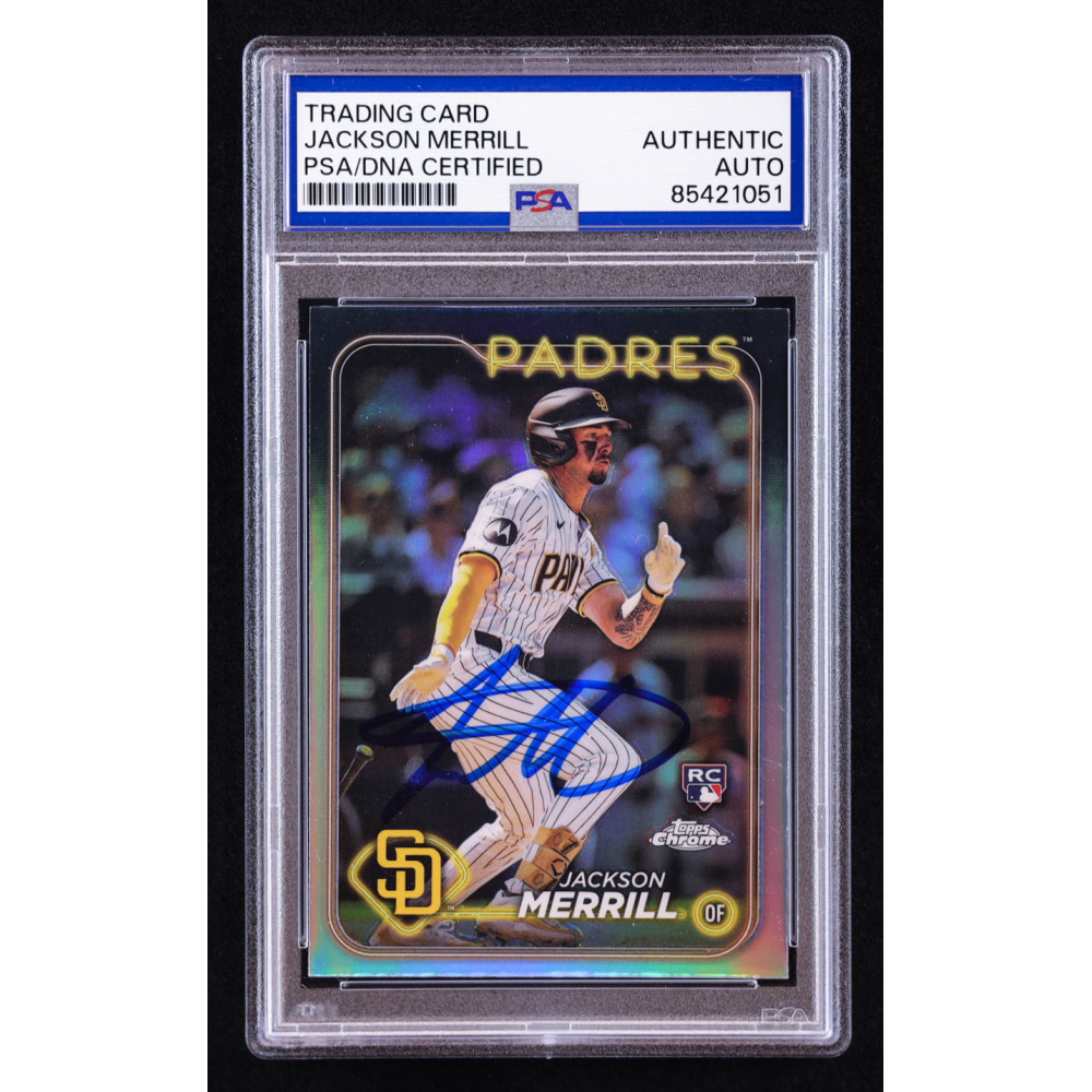 Jackson Merrill Signed 2024 Topps Chrome Refractors #207 RC (PSA ...