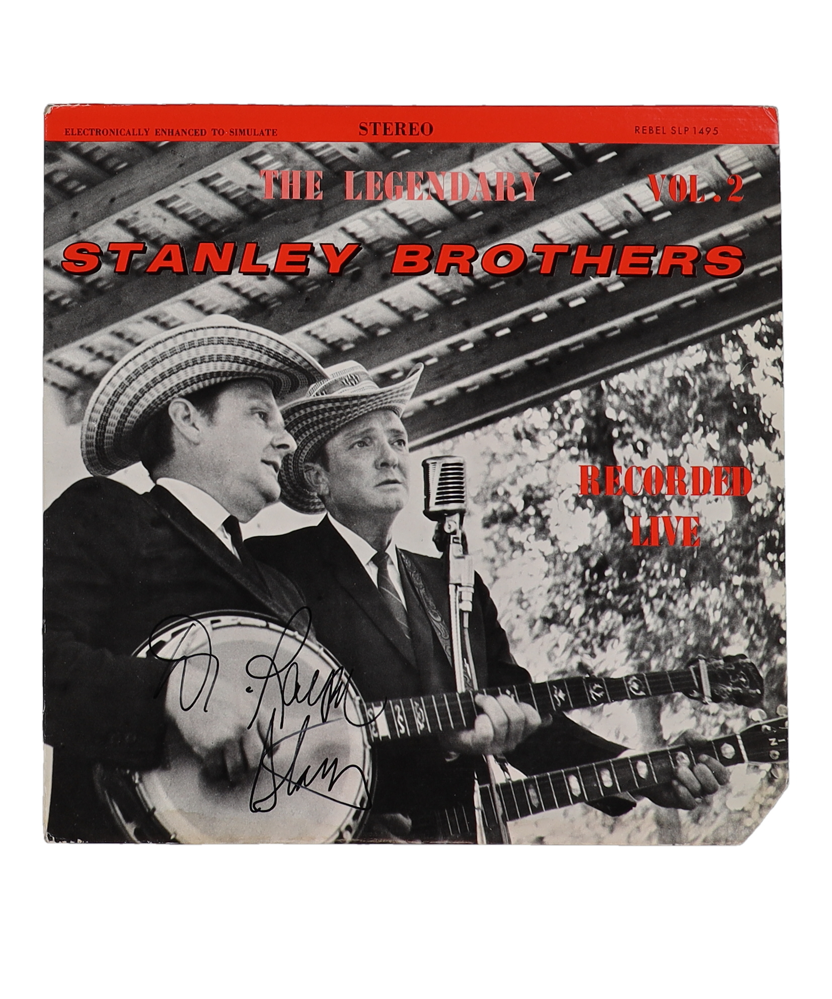 Ralph Stanley Signed "The Legendary Stanley Brothers" Vinyl Album Cover ...