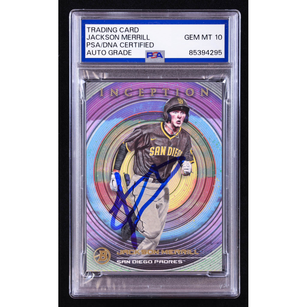 Jackson Merrill Signed 2022 Bowman Inception #43 RC (PSA | Auto 10 ...