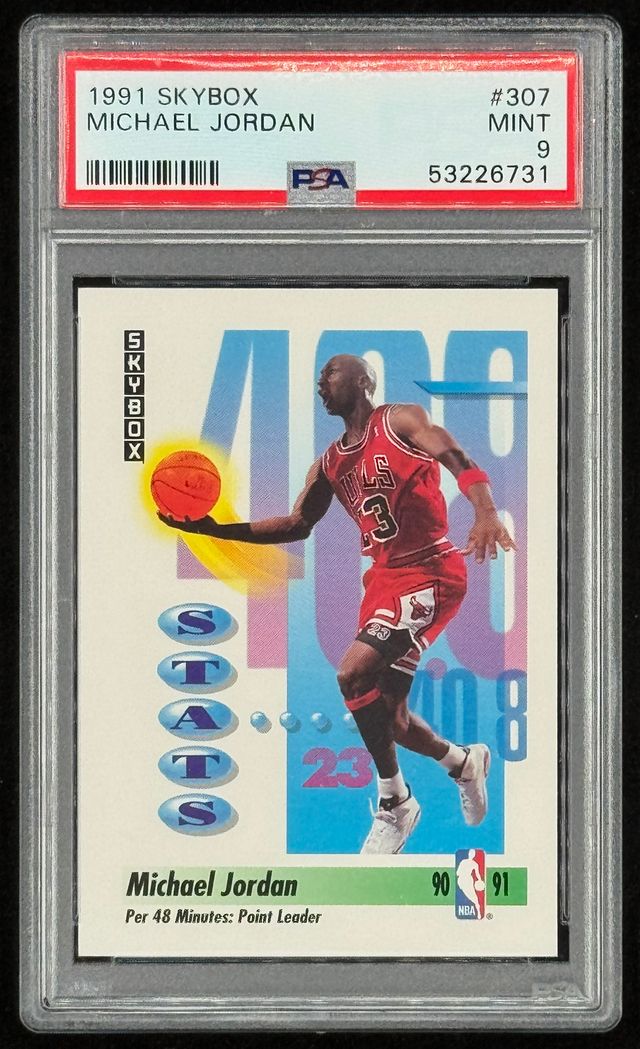 Michael Jordan 1991-92 SkyBox #307 / Points (PSA 9) | Pristine Auction