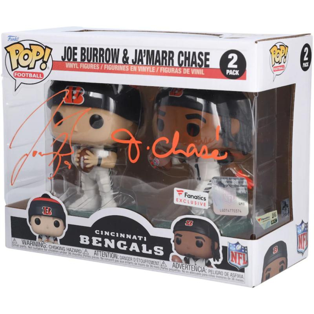 Joe Burrow & Ja'Marr Chase Signed Bengals Funko Pop! Vinyl Figure Set ...