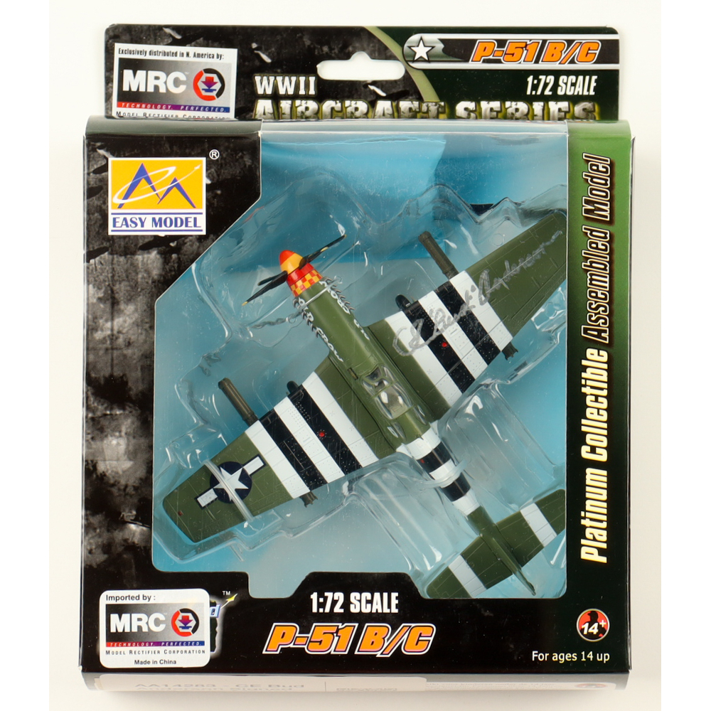 CE Bud Anderson Signed "Old Crow" P-51D Mustang 1:72 Scale Model Plane ...