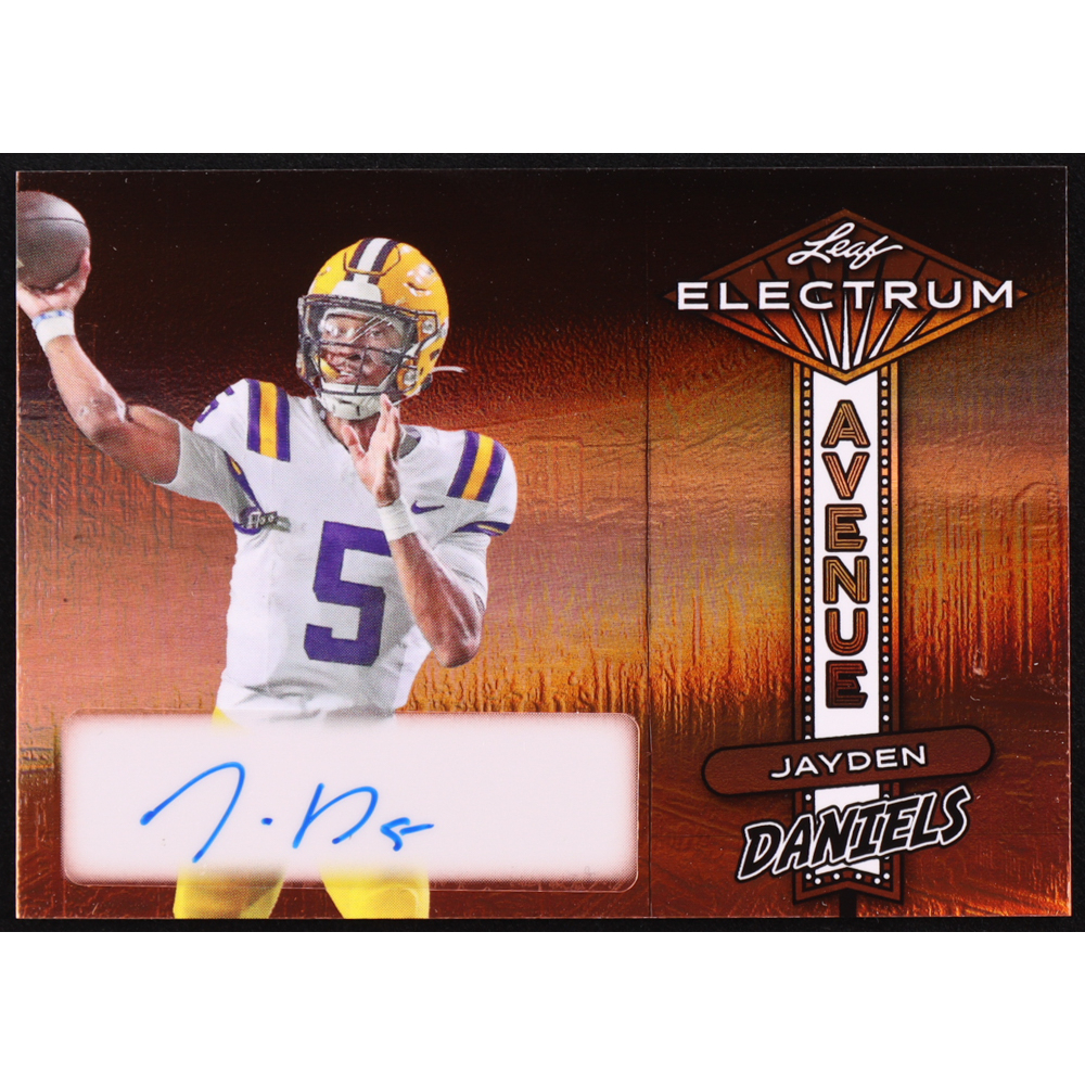 Jayden Daniels 2024 Leaf Electrum Avenue Autographs Spectrum Bronze # ...