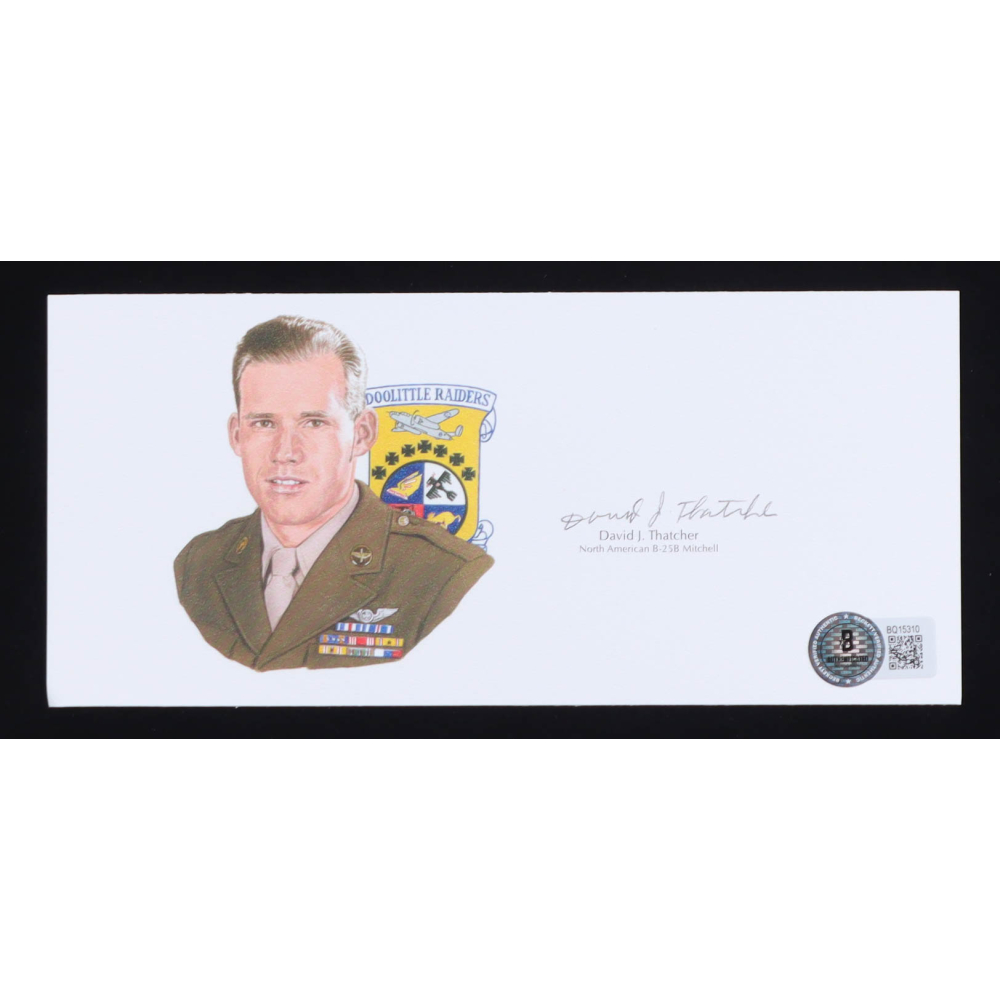 David J. Thatcher Signed 3.5x7.5 Cut with Portrait (Beckett) | Pristine ...