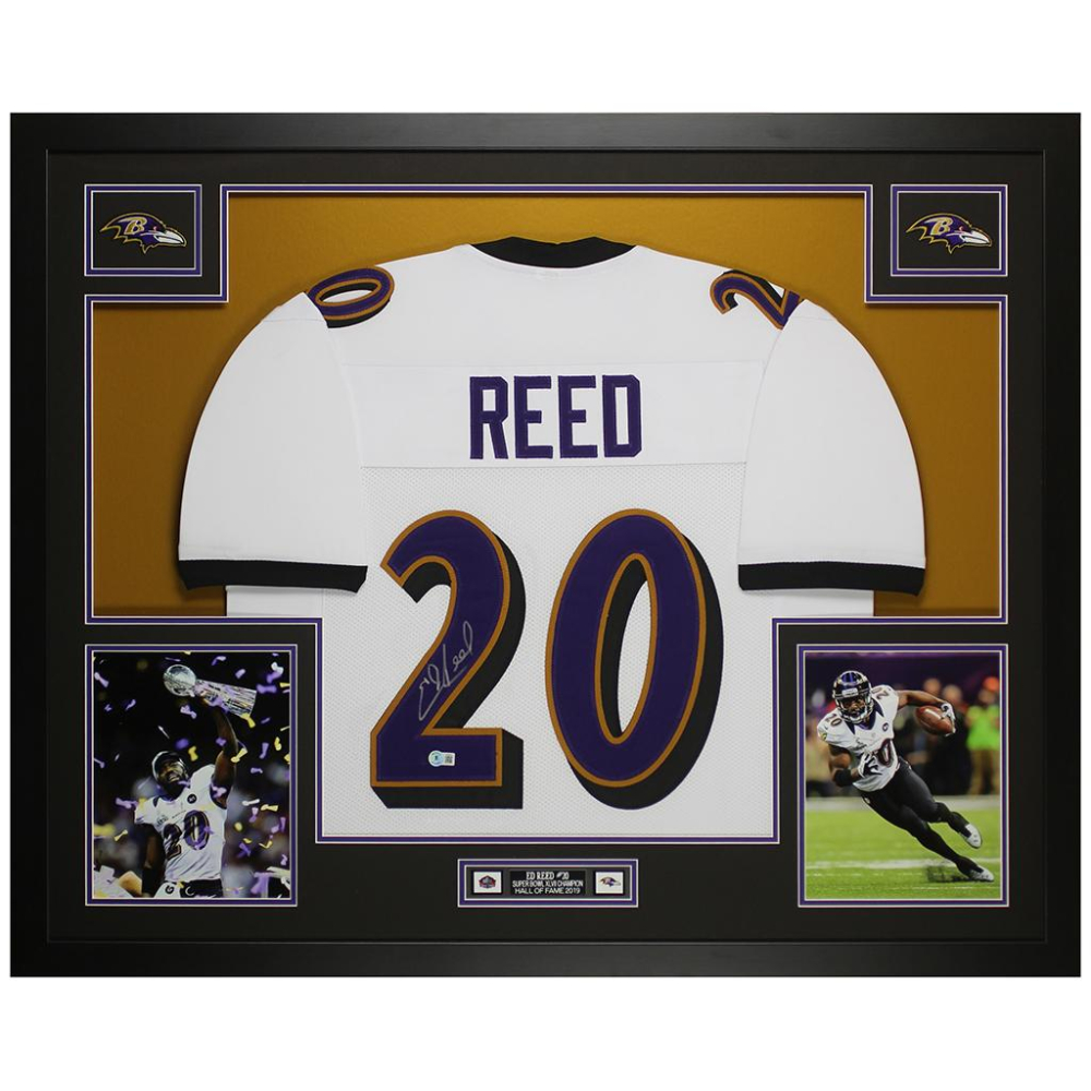 Ed Reed Signed Custom Framed Jersey Display (Beckett) | Pristine Auction