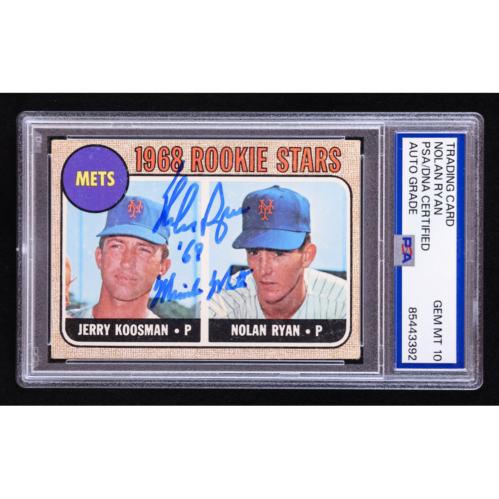 Nolan Ryan Signed 1968 Topps #177 Rookie Stars / Jerry Koosman / Nolan ...