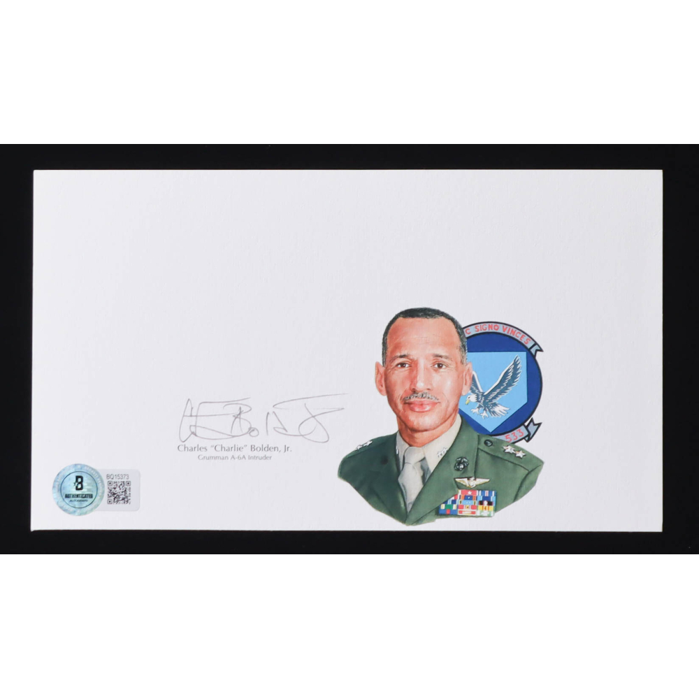 Charles "Charlie" Bolden Signed 4.25x7.5 Cut with Portrait (Beckett ...