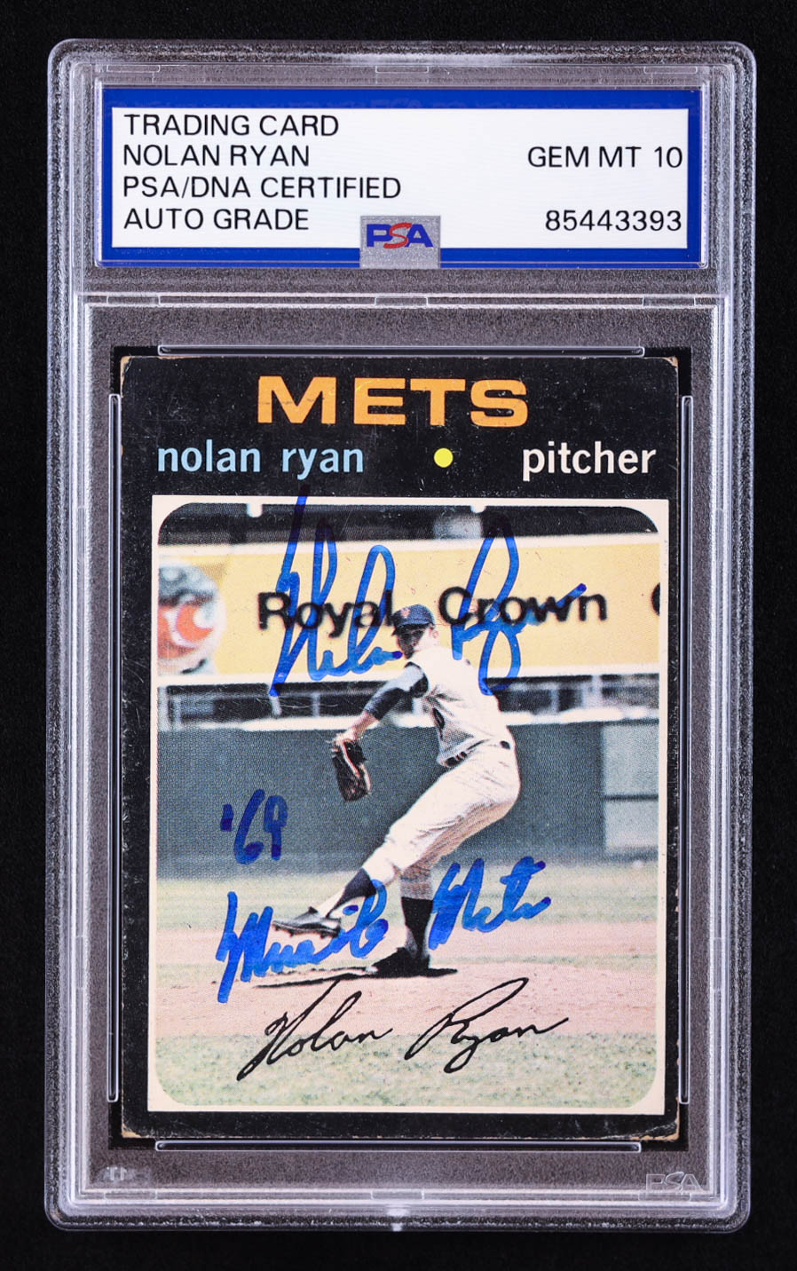 Nolan Ryan Signed 1971 Topps #513 Inscribed "'69 Miracle Mets" (PSA ...