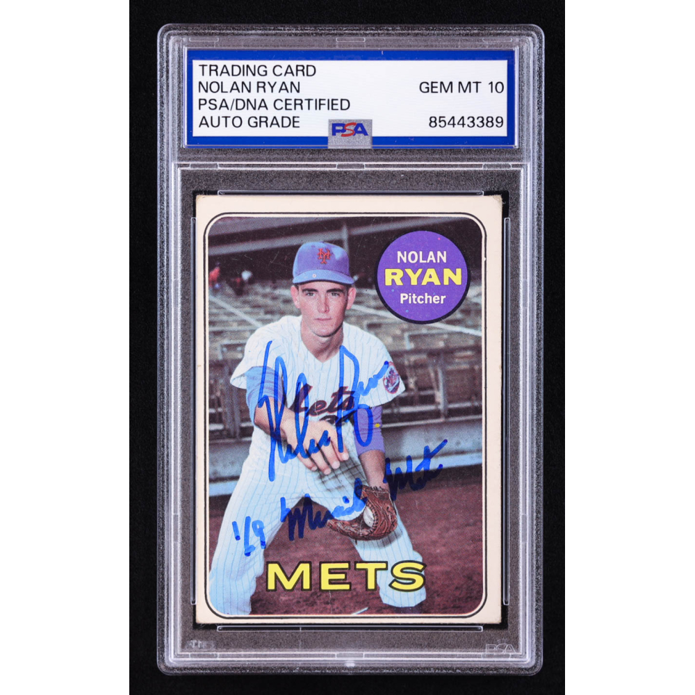 Nolan Ryan Signed 1969 Topps #533 Inscribed "'69 Miracle Mets" (PSA ...