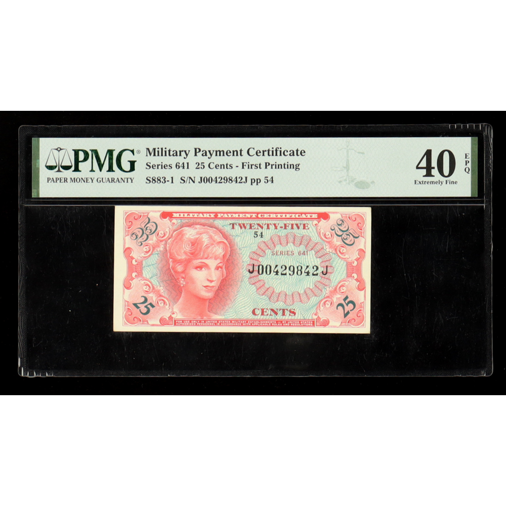 U.S. Military 25 Cent Payment Certificate - Series 641 (PMG Extremely ...
