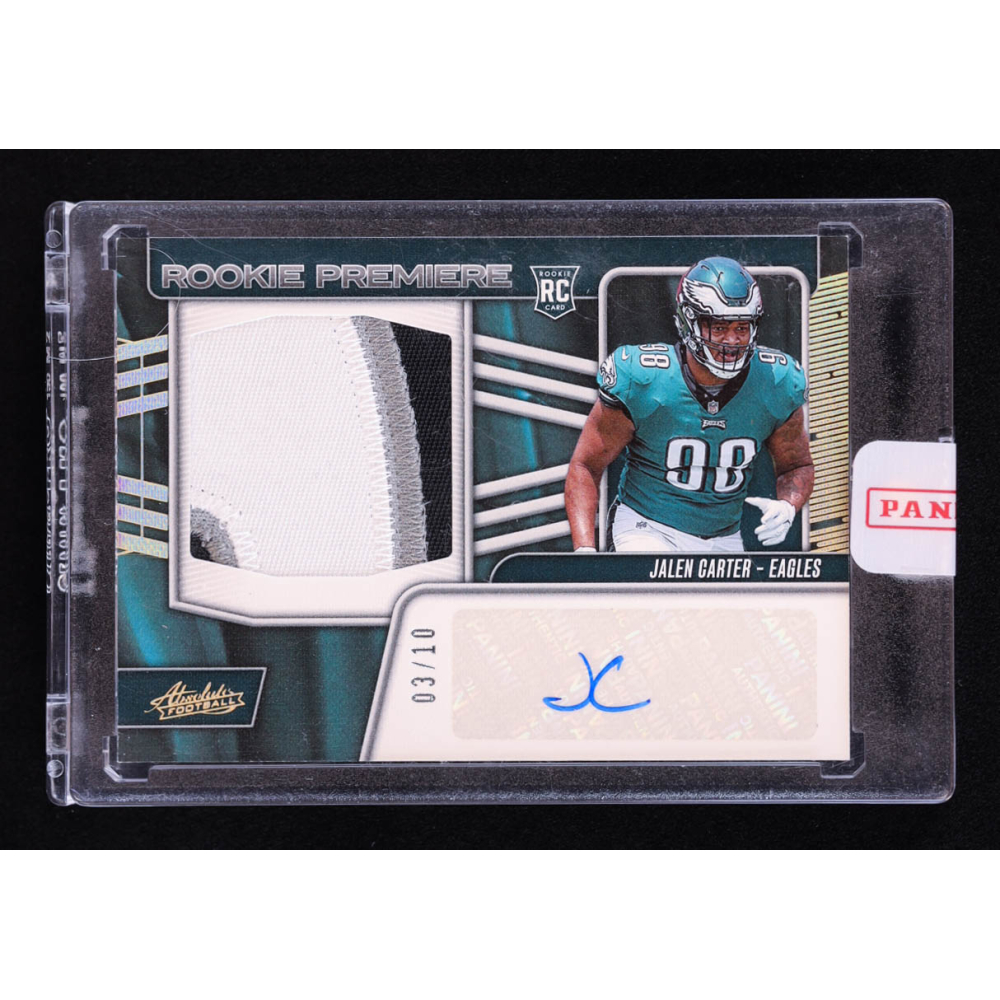Jalen Carter 2023 Absolute Rookie Premiere Materials Autographs NFL ...