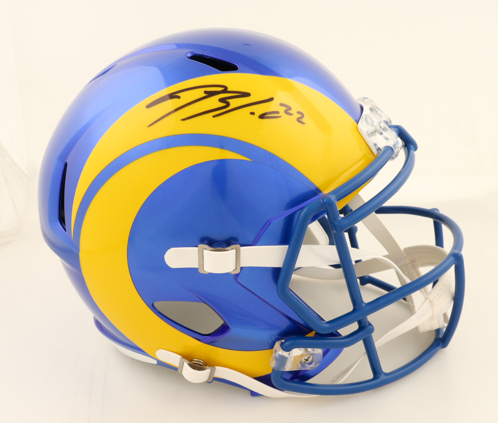 Blake Corum Signed Rams Full-Size Speed Helmet (Beckett) | Pristine Auction