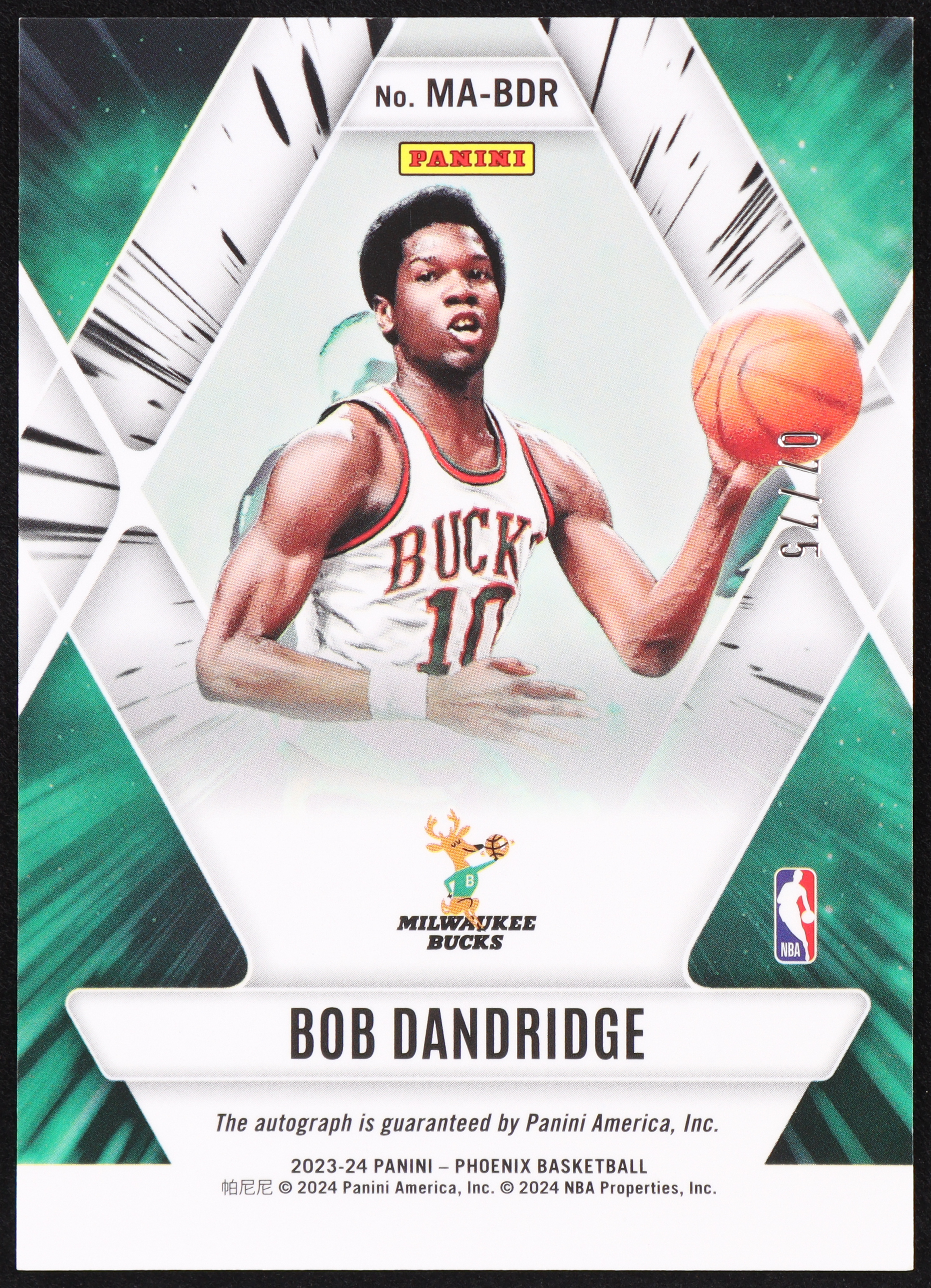 Bob Dandridge 2023-24 Phoenix Mythical Auto Green #MABDR #7/75 ...