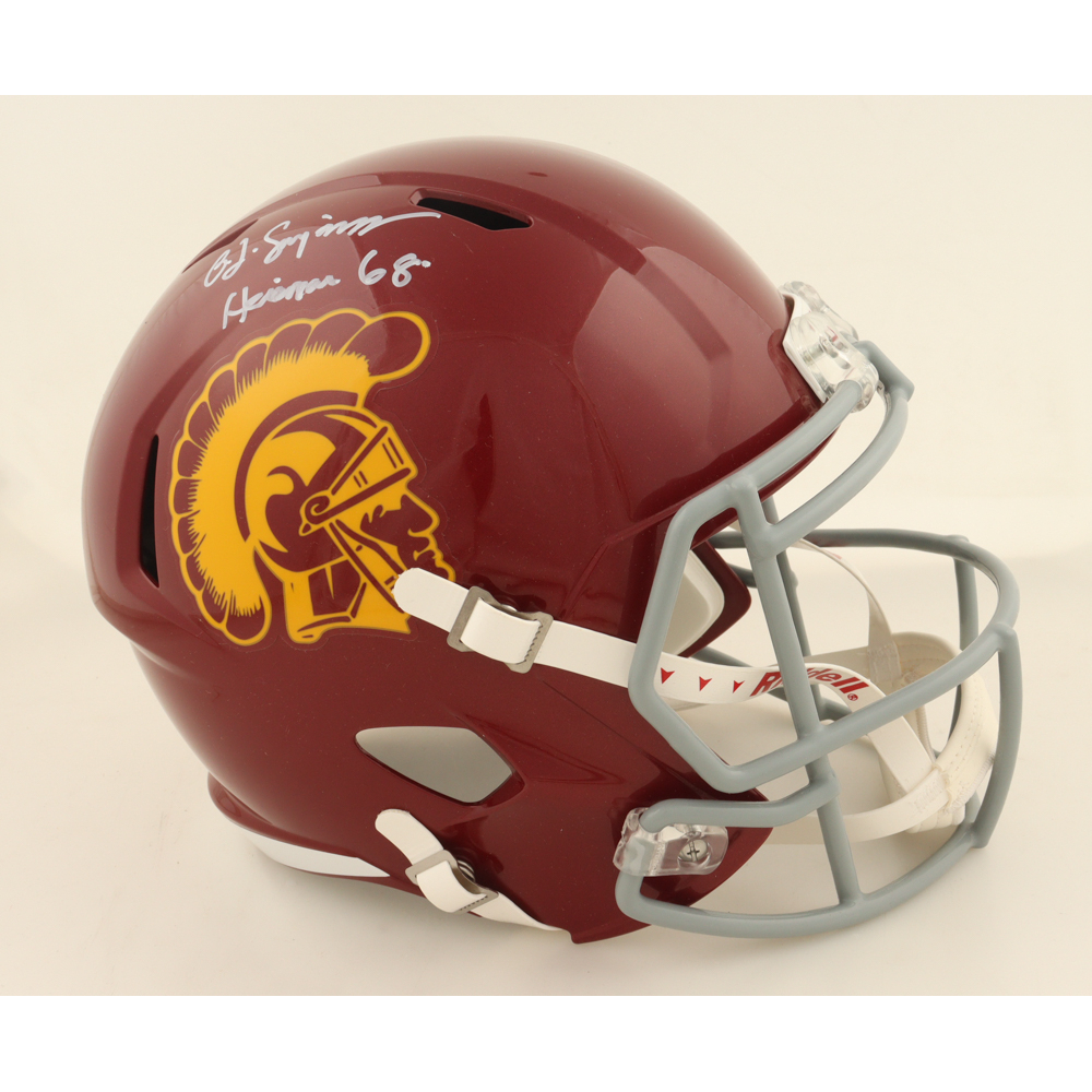 O.J. Simpson Signed USC Trojans Full-Size Speed Helmet Inscribed ...