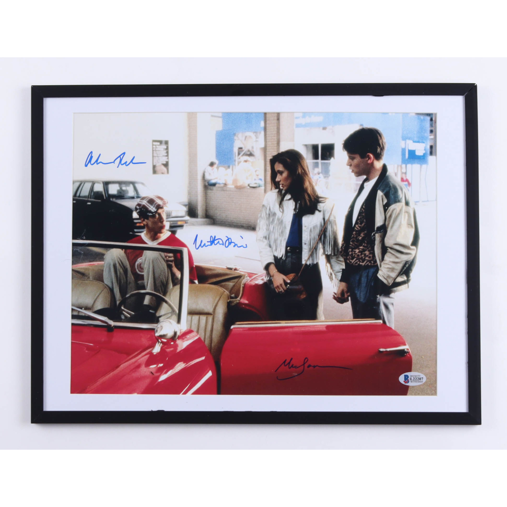 Matthew Broderick, Alan Ruck & Mia Sara Signed "Ferris Bueller's Day Off" Custom Framed Photo ...