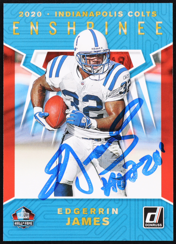 Edgerrin James Signed 2020 Panini Hall Of Fame #NNO Inscribed "HOF 20 ...