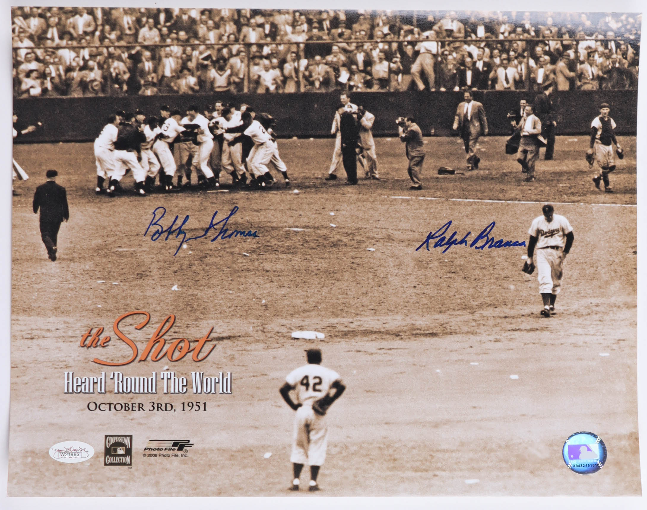 Ralph Branca & Bobby Thomson Signed "The Shot Heard 'Round The World ...