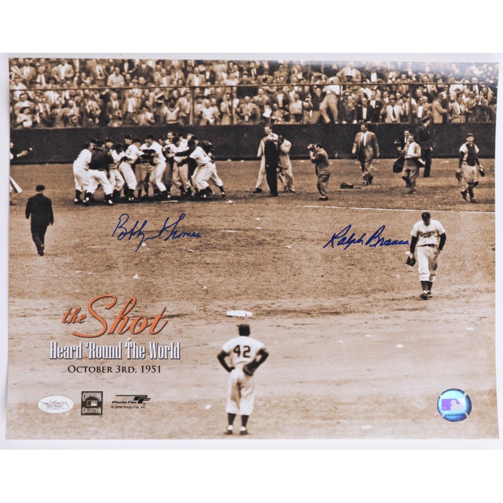 Ralph Branca & Bobby Thomson Signed "The Shot Heard 'Round The World ...
