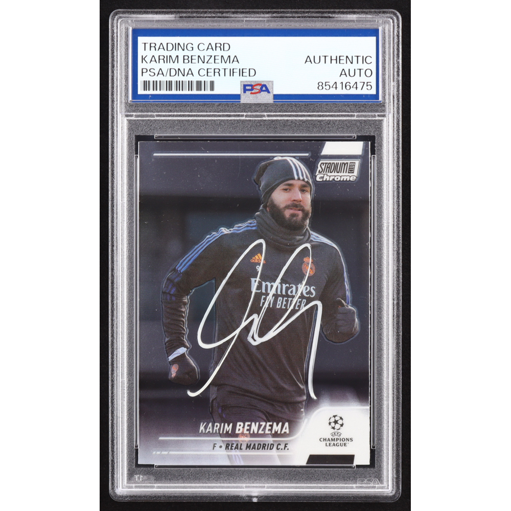 Karim Benzema Signed 2021-22 Stadium Club Chrome UEFA Champions League #68 (PSA) | Pristine Auction