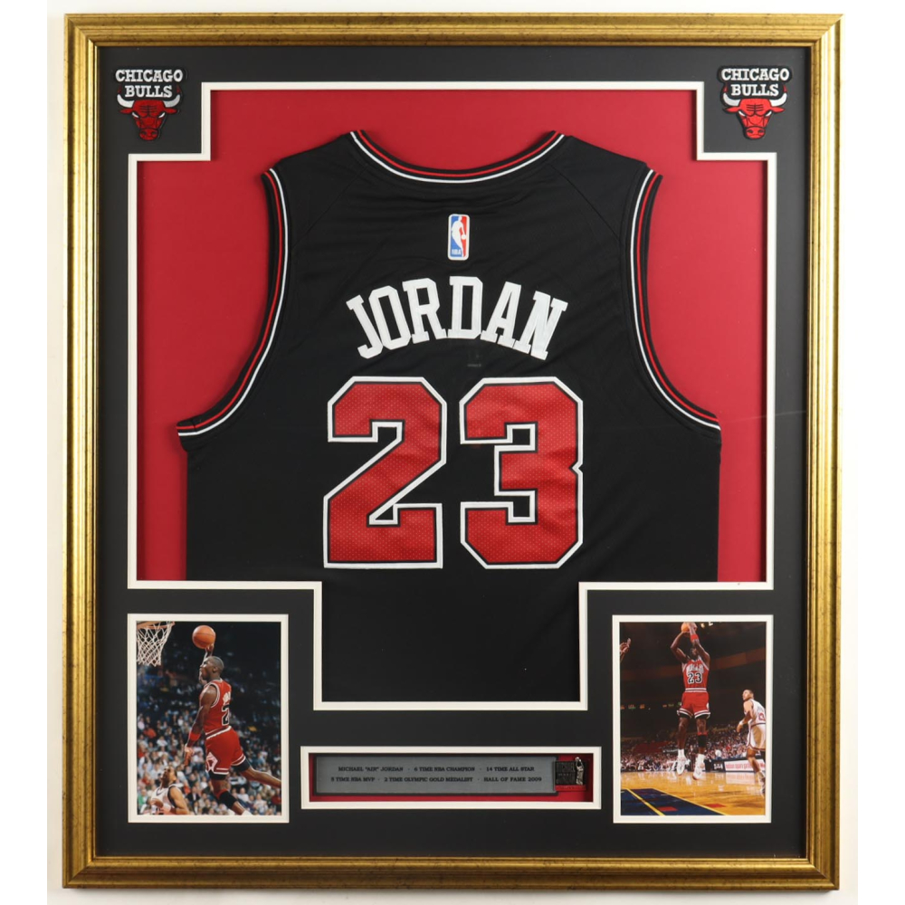 Michael Jordan Custom Framed Jersey Display With 5x Scoring Champion ...