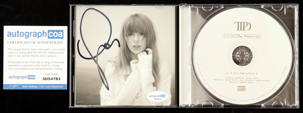 Taylor Swift Signed "The Tortured Poets Department" CD Insert With Case ...