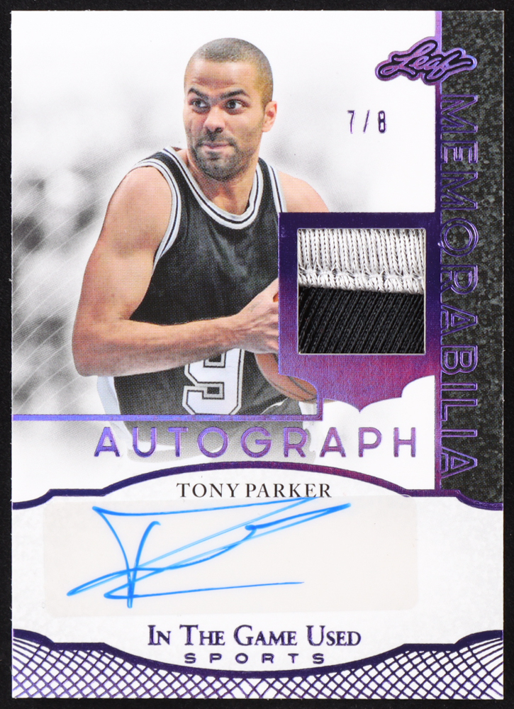 Tony Parker 2024 Leaf ITG Used Autograph Memorabilia Prismatic Purple # ...