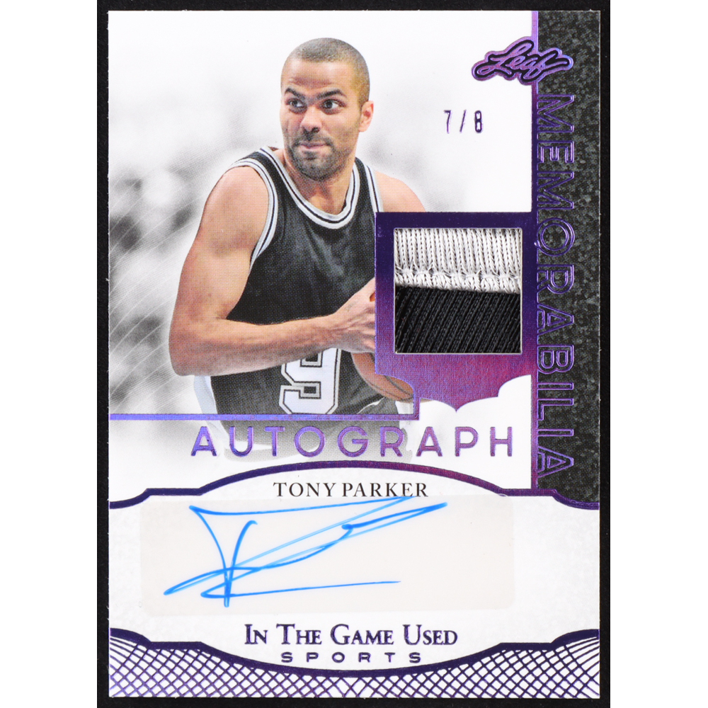 Tony Parker 2024 Leaf ITG Used Autograph Memorabilia Prismatic Purple # ...