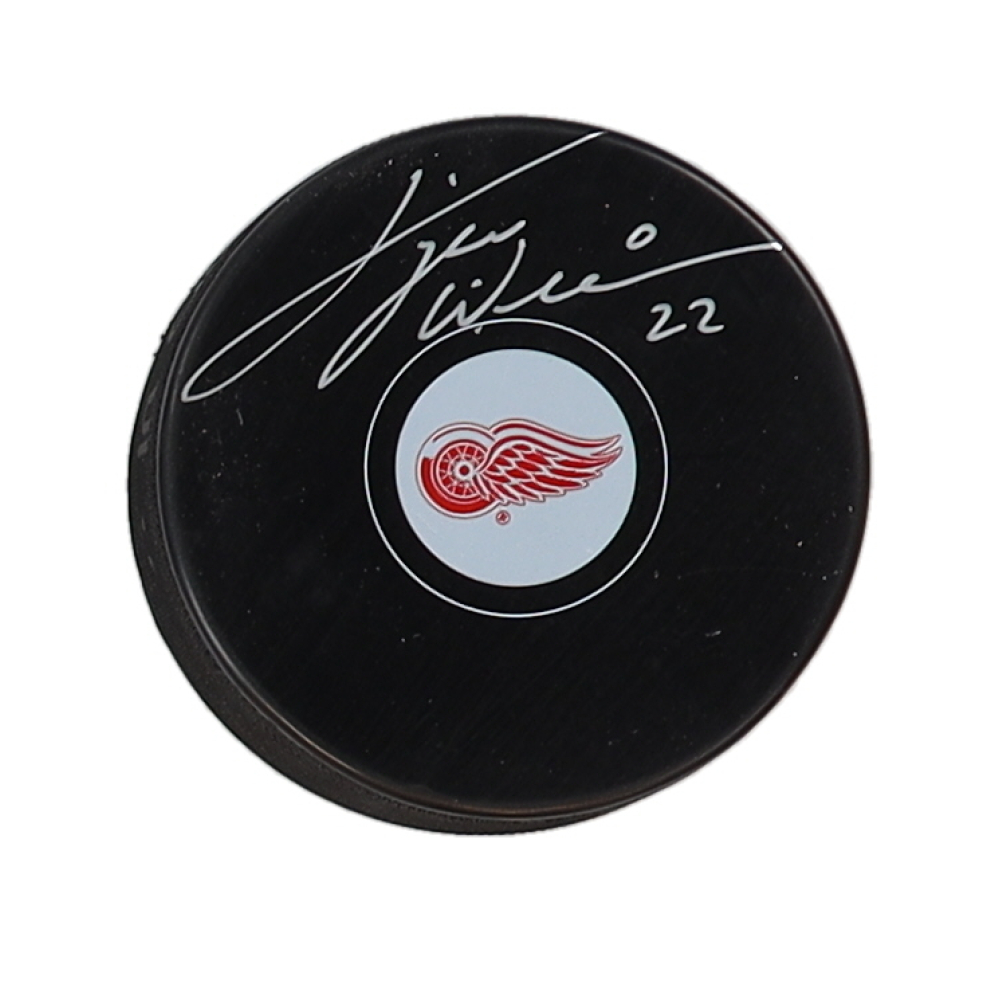 Tiger Williams Signed Red Wings Logo Hockey Puck (Premium Autographs ...