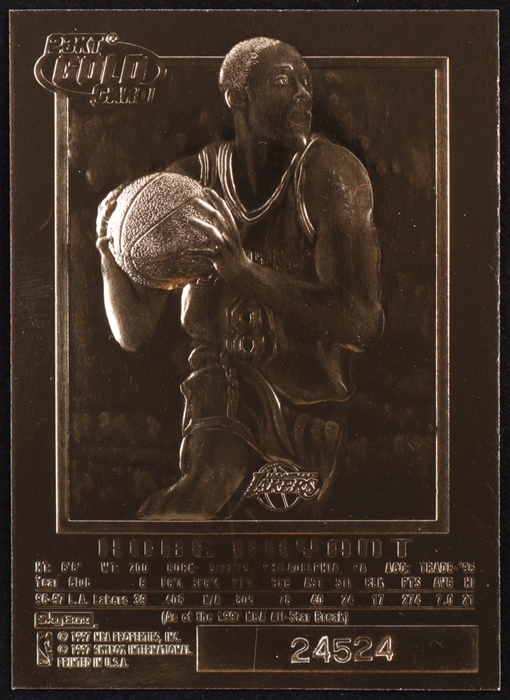 Kobe Bryant 1996-97 E-X2000 Purple Signature 23kt Gold RC | Pristine ...