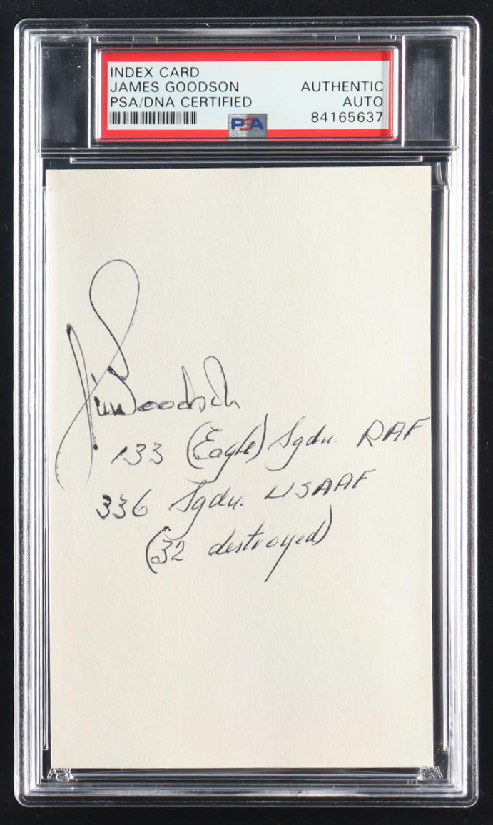 James Goodson Signed Index Card With Military Statistic Inscriptions ...