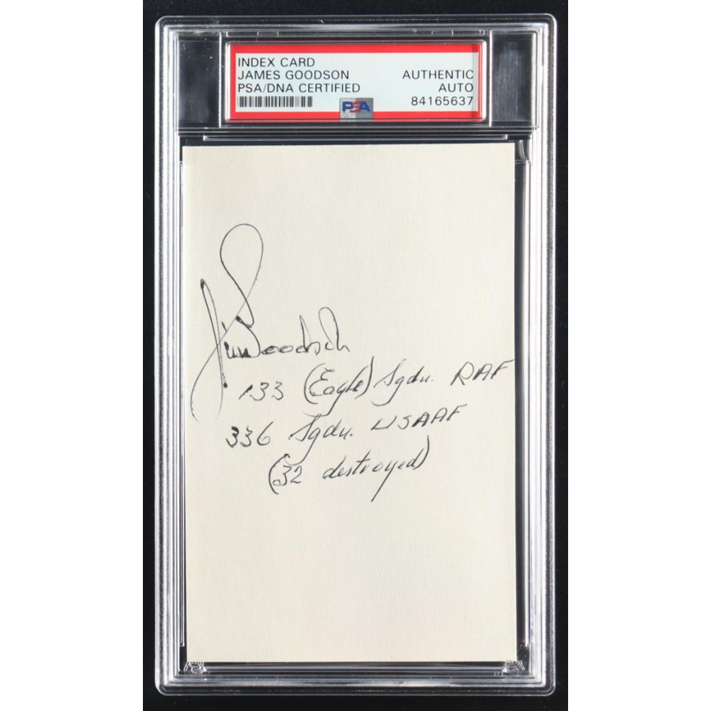 James Goodson Signed Index Card With Military Statistic Inscriptions ...