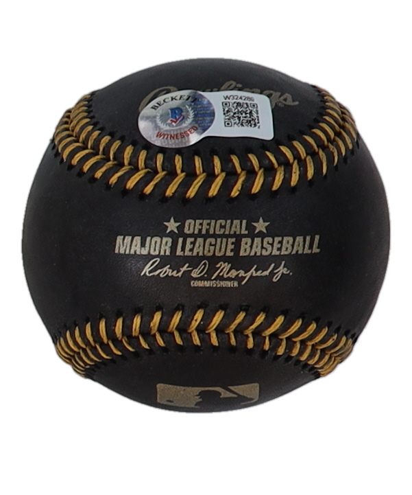 Hideki Matsui Signed OML Black Leather Baseball Inscribed "Godzilla ...