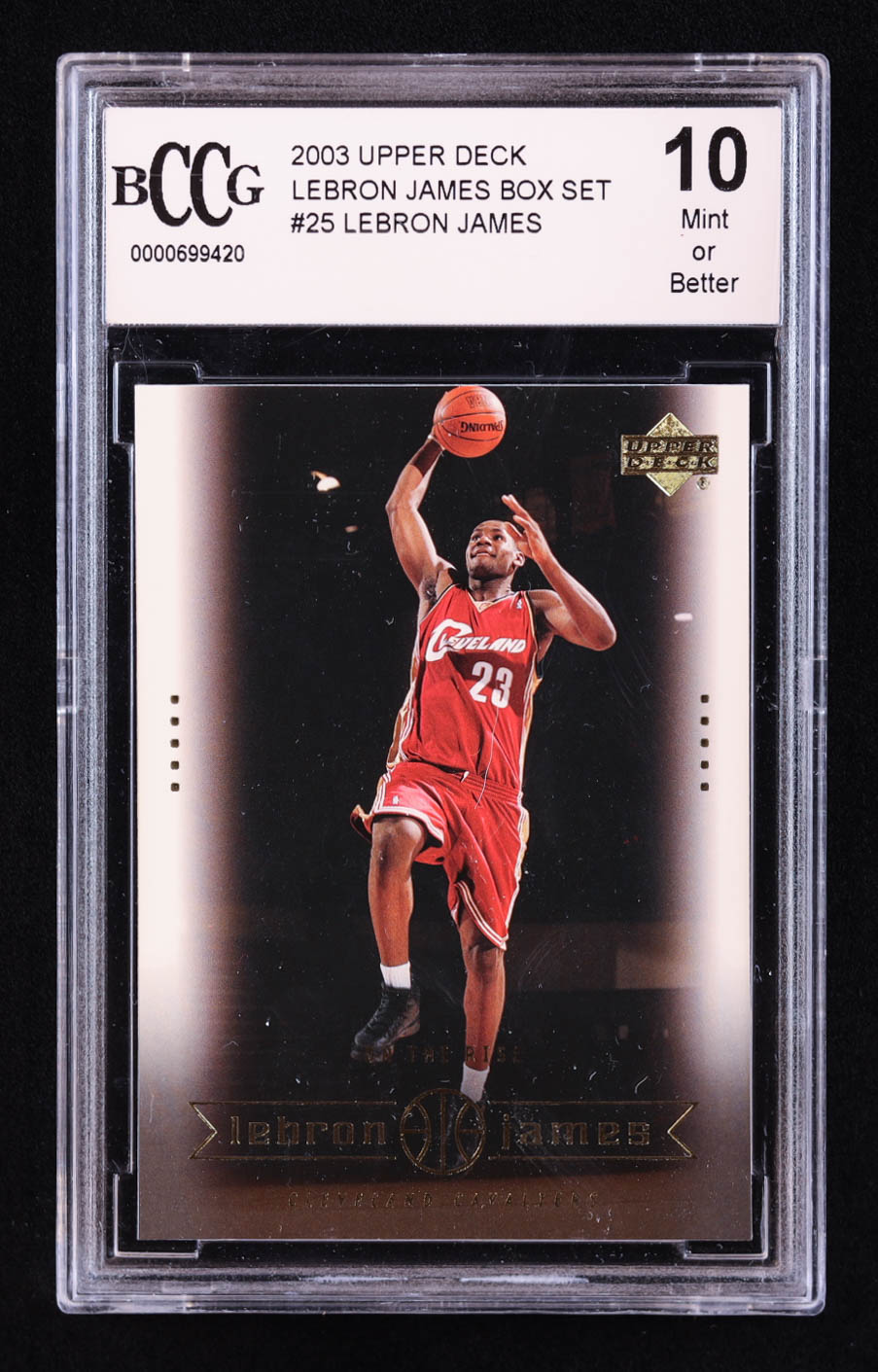 LeBron James 2003 Upper Deck LeBron James Box Set #25 RC / On the Rise ...