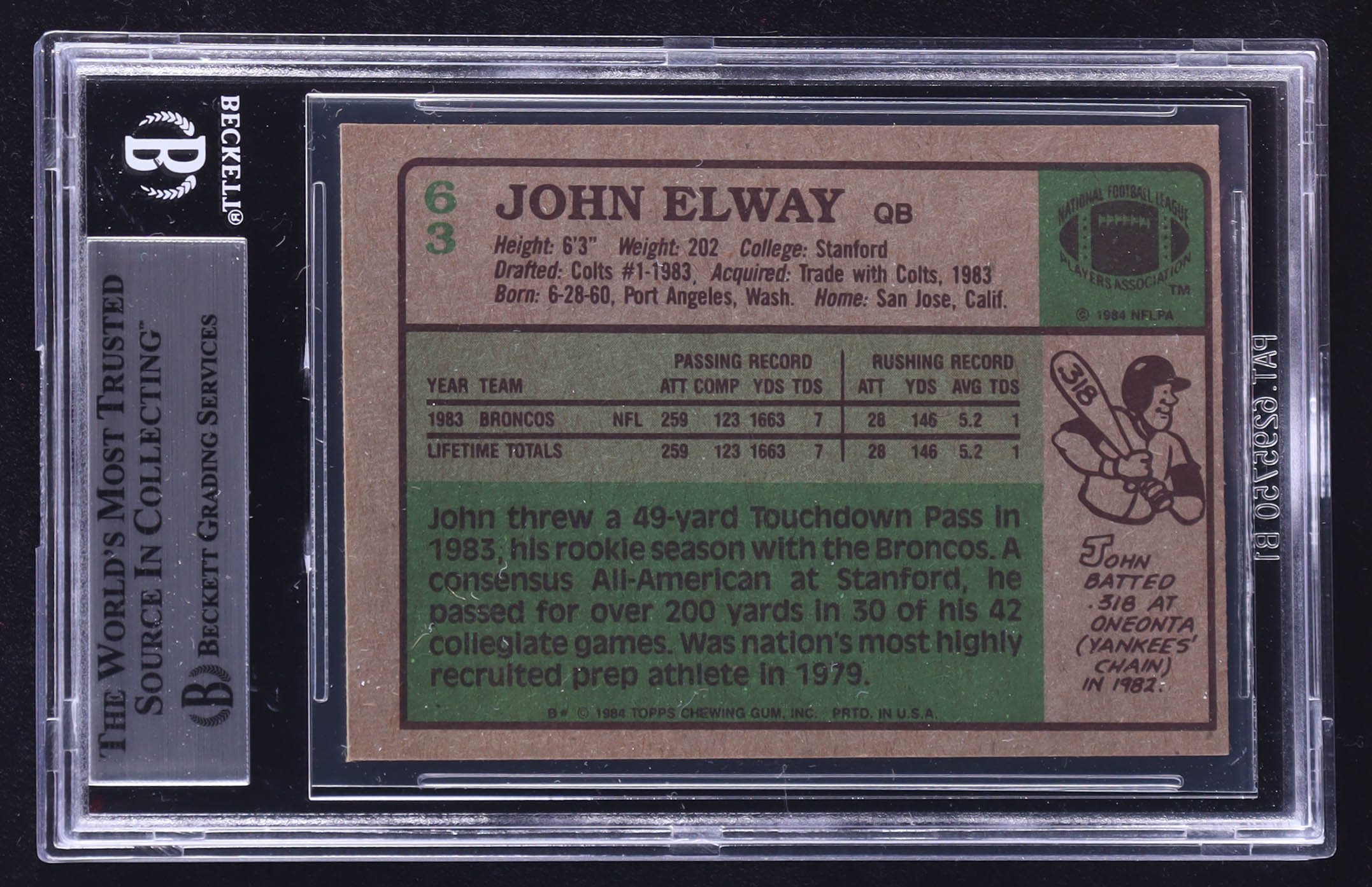 John Elway Signed 1984 Topps #63 RC (BGS) | Pristine Auction