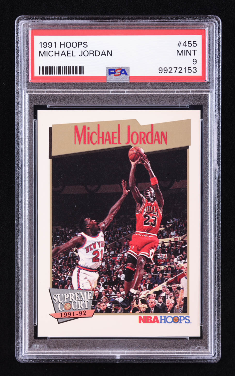 Michael Jordan 1991-92 Hoops #455 SC (PSA 9) | Pristine Auction