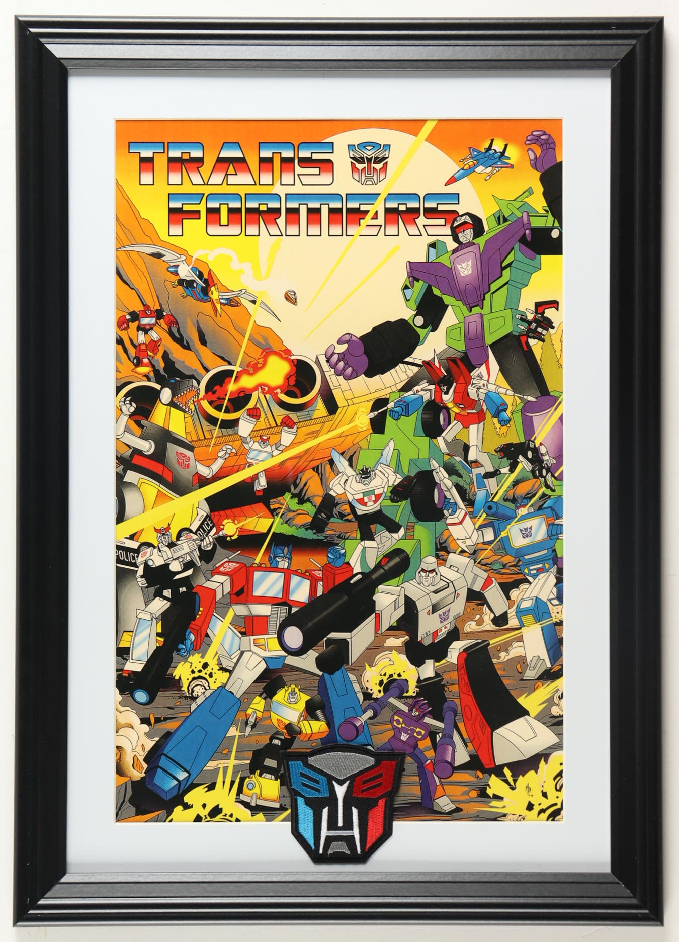 1984 "Transformers" Custom Framed Art Print Display With Cloth Autobot ...