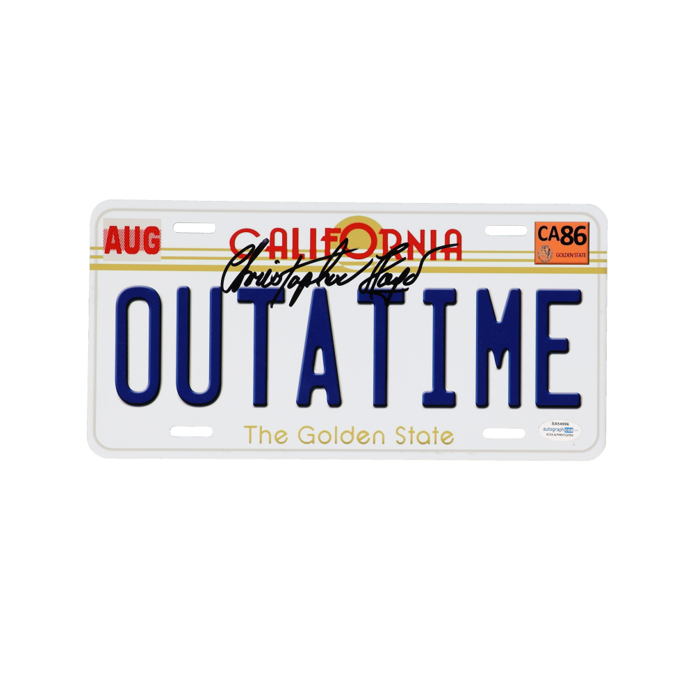 Christopher Lloyd Signed "Back To The Future" License Plate (ACOA ...